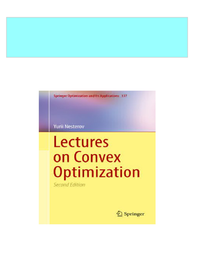 Lectures On Convex Optimization Yurii Nesterov 2024 Scribd Download 3936