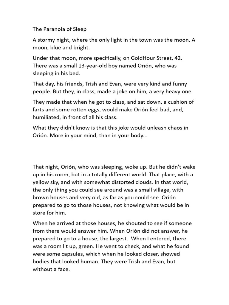 The Paranoia of Sleep | PDF