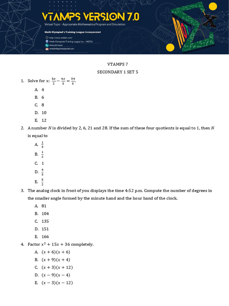 VTAMPS WORKSHEET | PDF | Area | Mathematics
