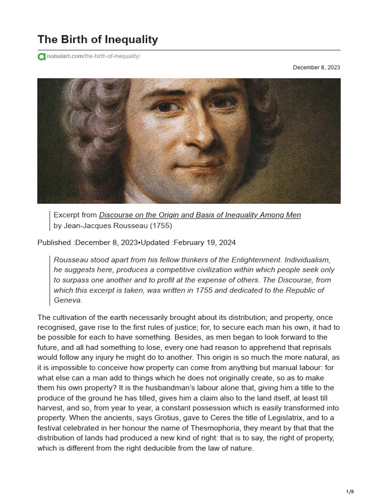 The Birth of Inequality | PDF | Property