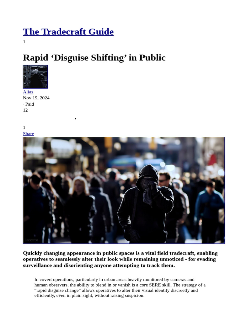 Rapid Disguise Shiftin in Public | PDF | Surveillance | Glasses