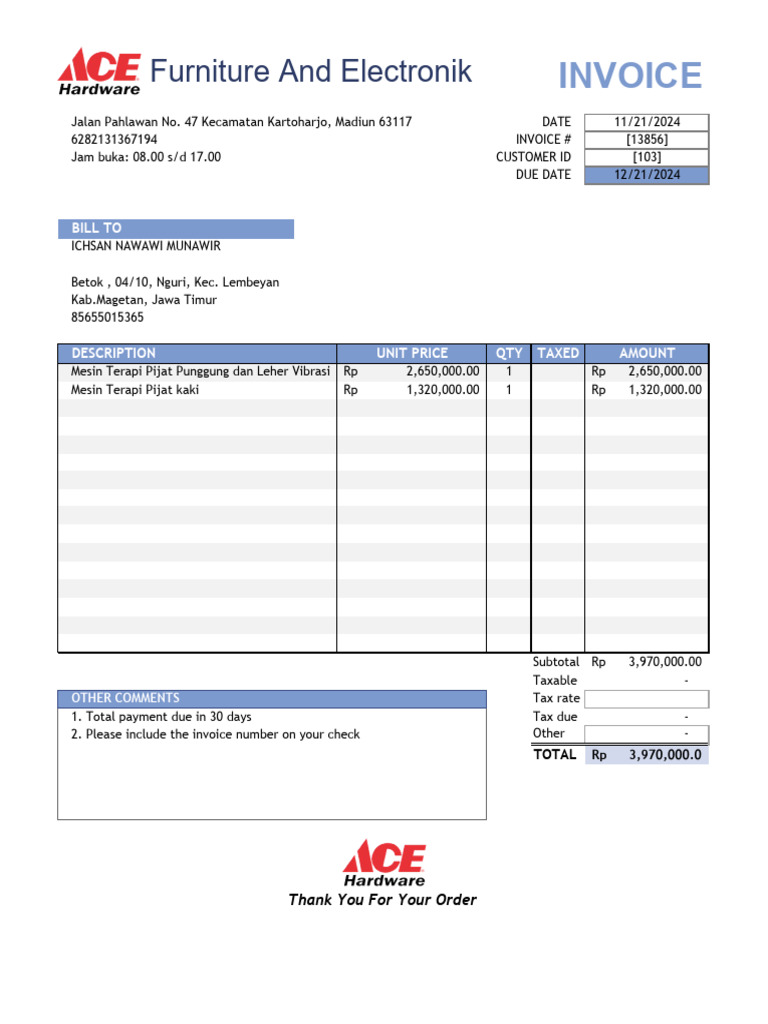 Nota Pijat Kuitansi Fix | PDF | Invoice | Computing