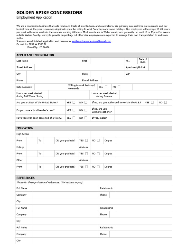Employment Application 2024 | PDF