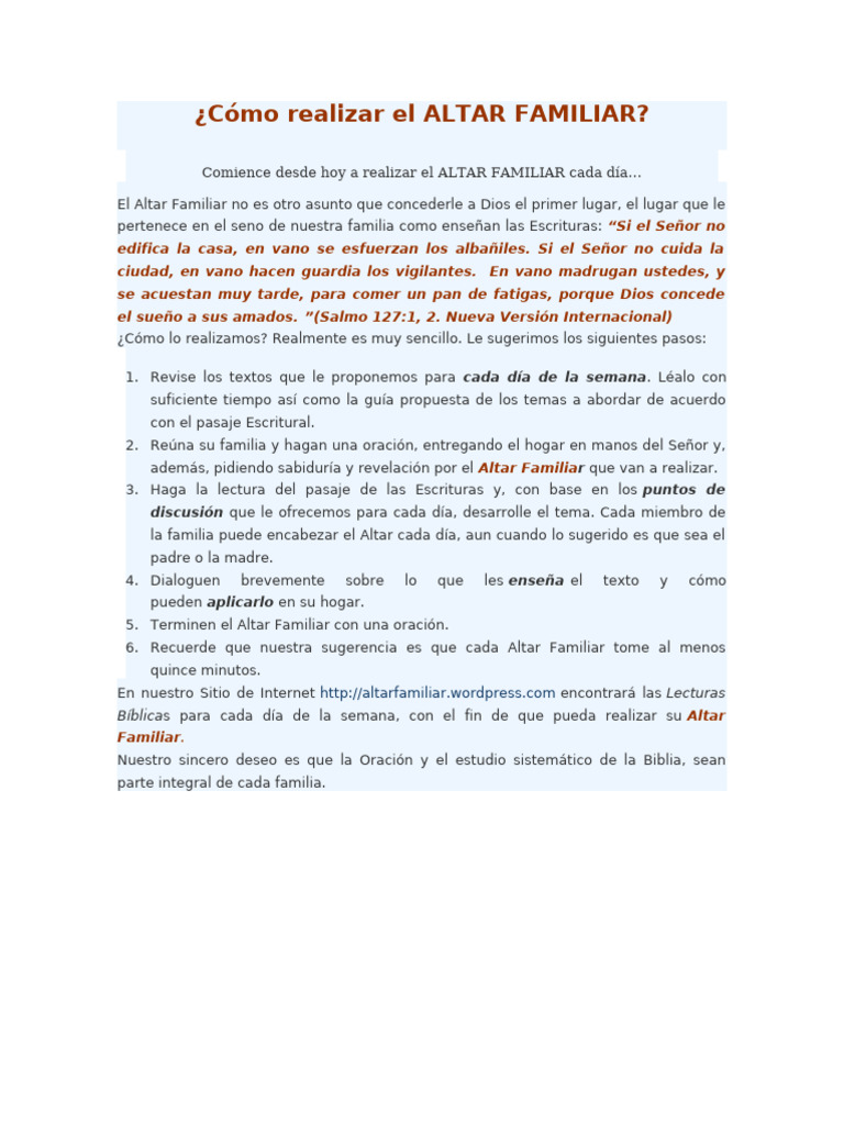 Guía para Crear un Altar Familiar | PDF