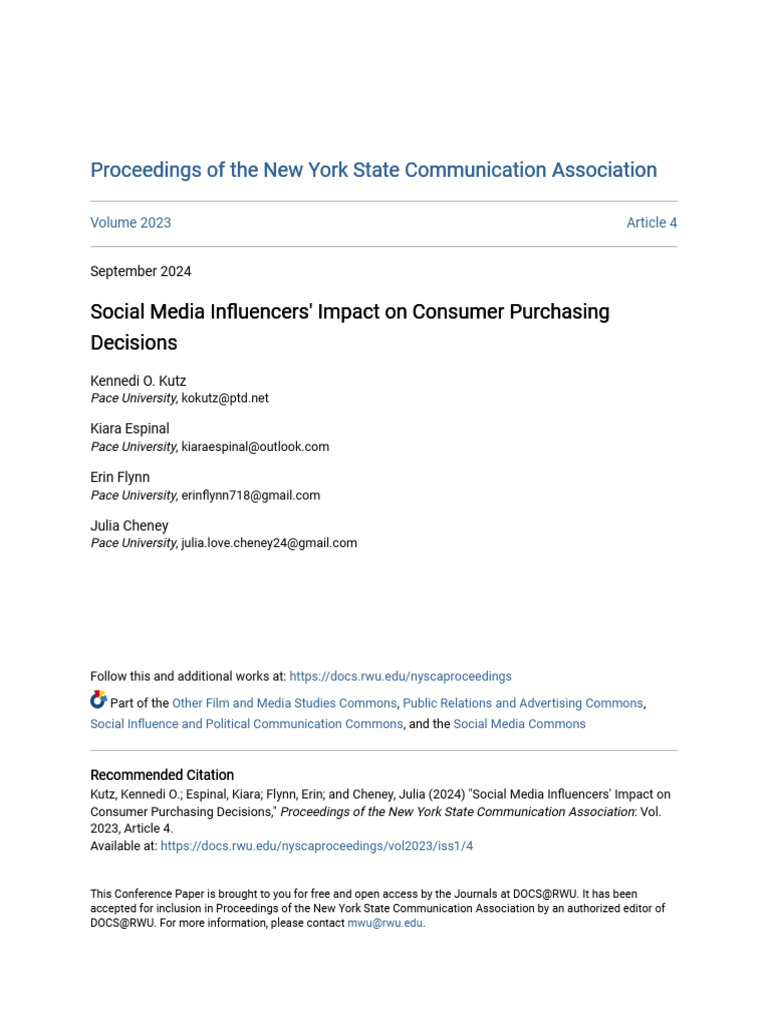 Influencer Impact On Purchasing Decisions | PDF | Social Media ...