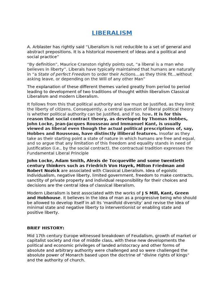 Liberalism | PDF | Liberalism | Justice