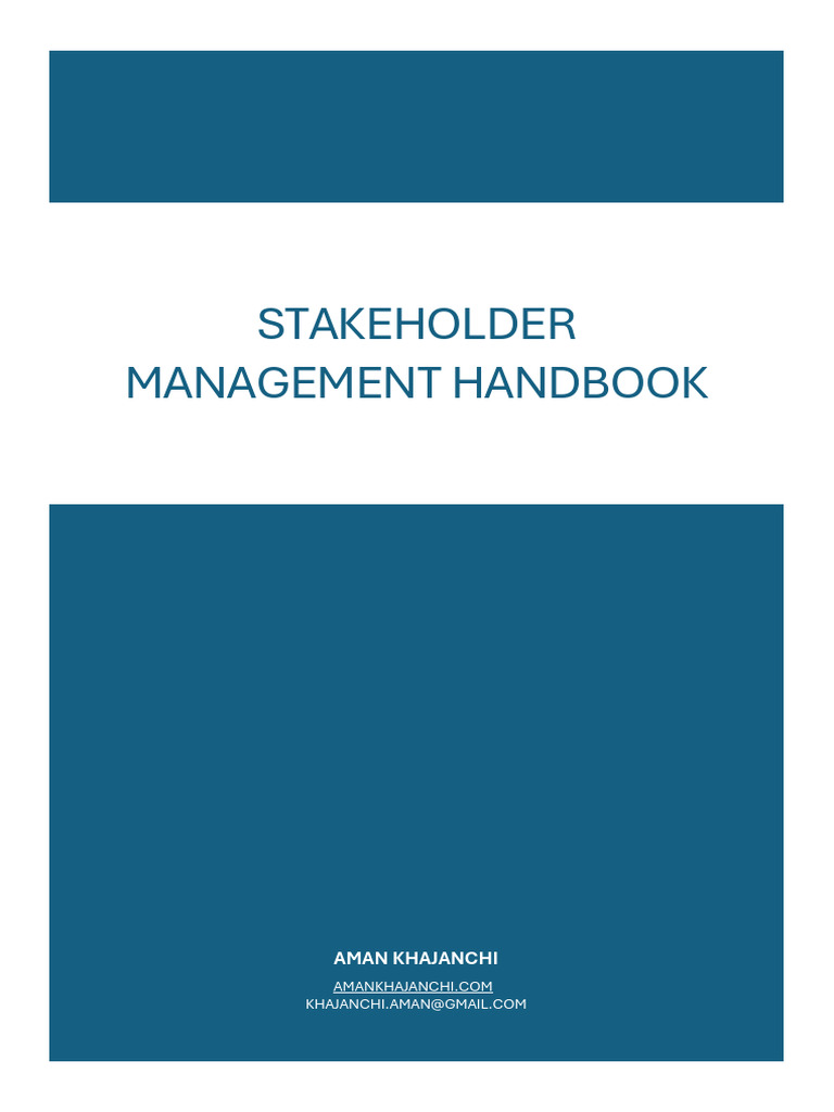 Stakeholder Management Handbook Guide | PDF | Change Management ...