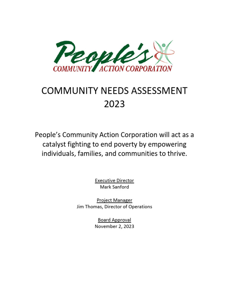 PCAC Community Needs Assessment October 2023 | PDF | Poverty | Poverty ...