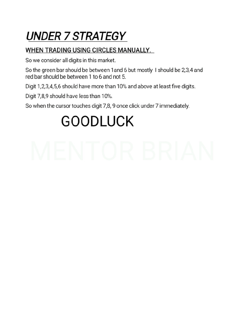 Under 7 Strategy | PDF