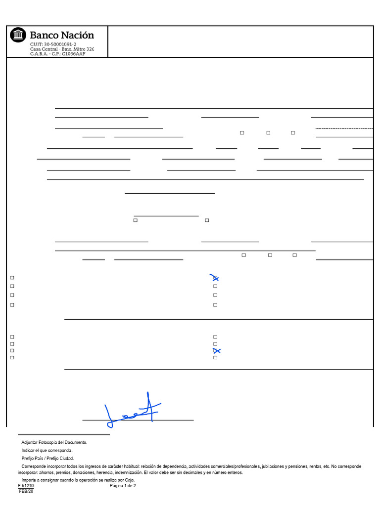 F-61210 (E) Declaración Jurada Sobre Licitud y Origen de Los Fondos | PDF
