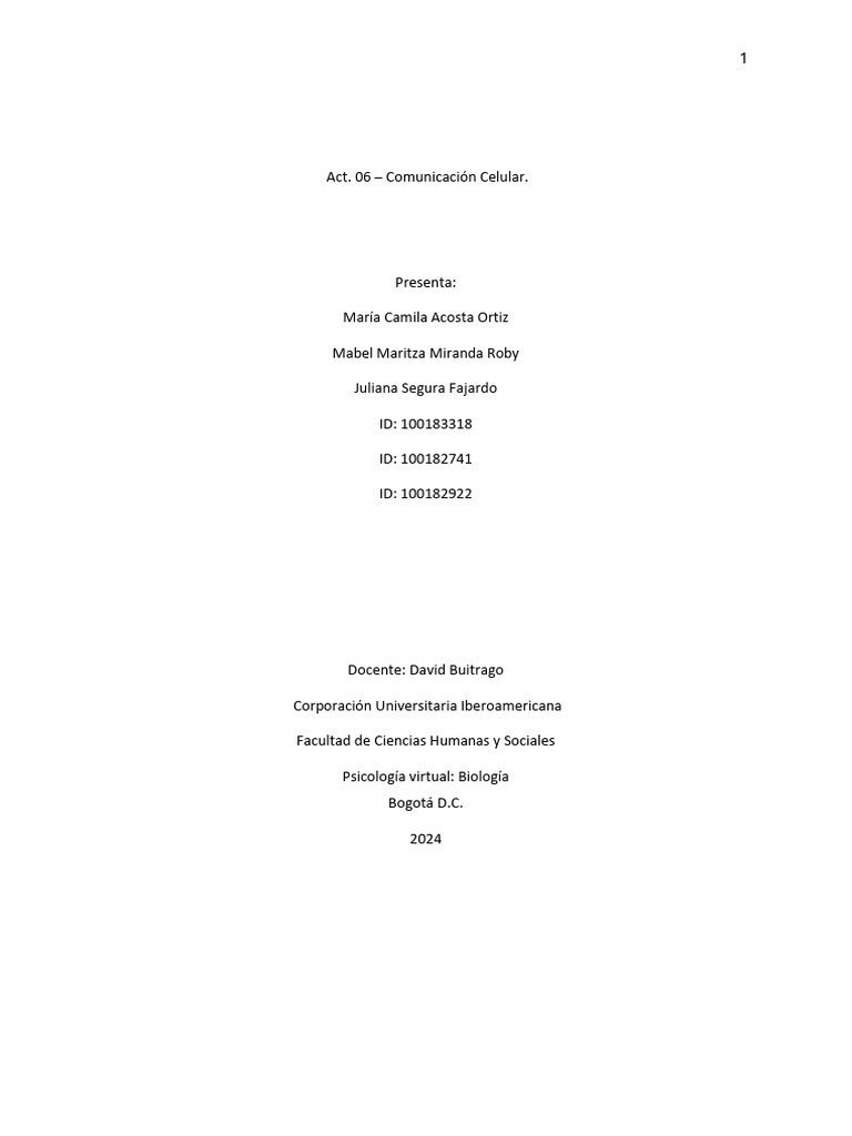 6 Entregable Comunicación Celular | PDF