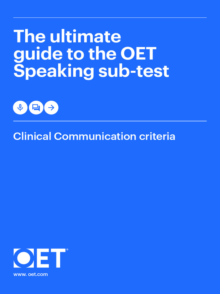 OET Speaking Guide Part 2 Clinical Communication | PDF | Communication ...