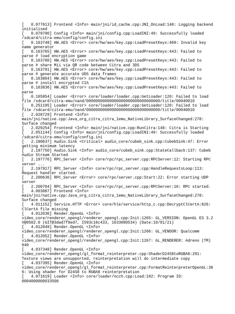 Citra Log Pdf Computer Architecture Software