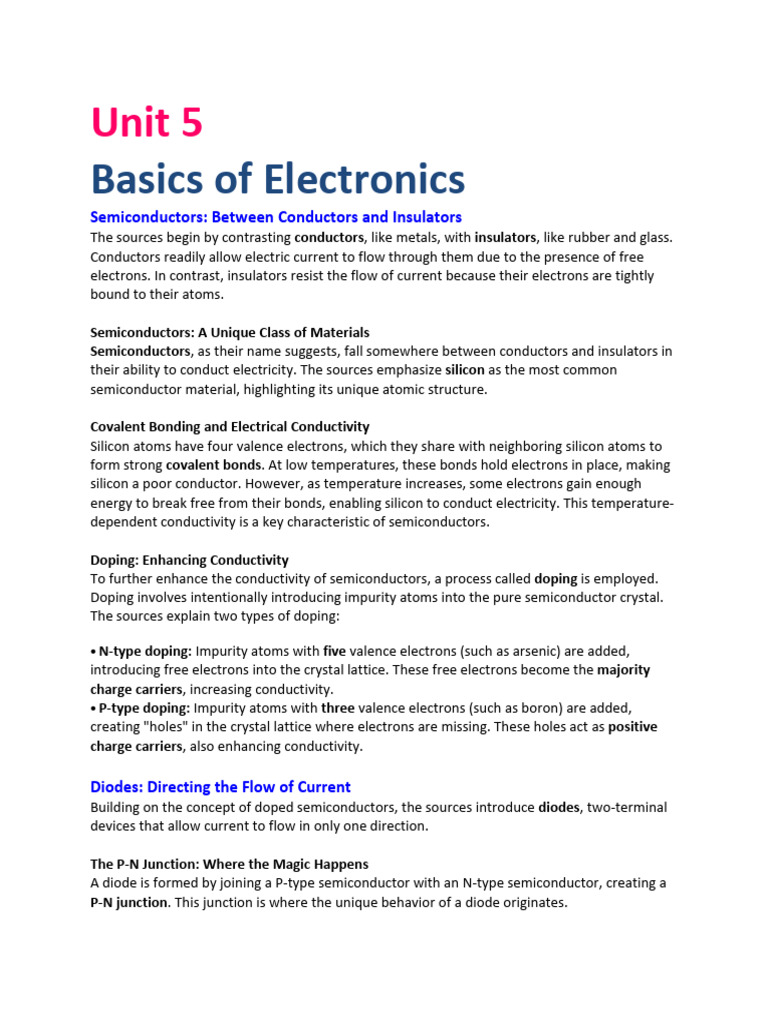 Grade 12 Physics Unit 5 | PDF | Bipolar Junction Transistor | P–N Junction