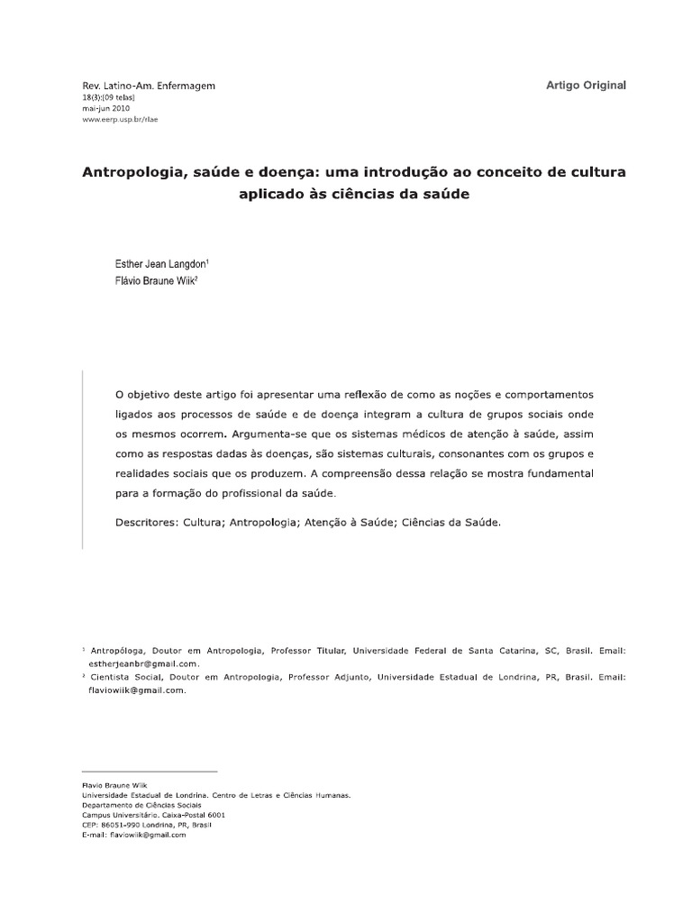 Antropologia Sade e Doena | PDF