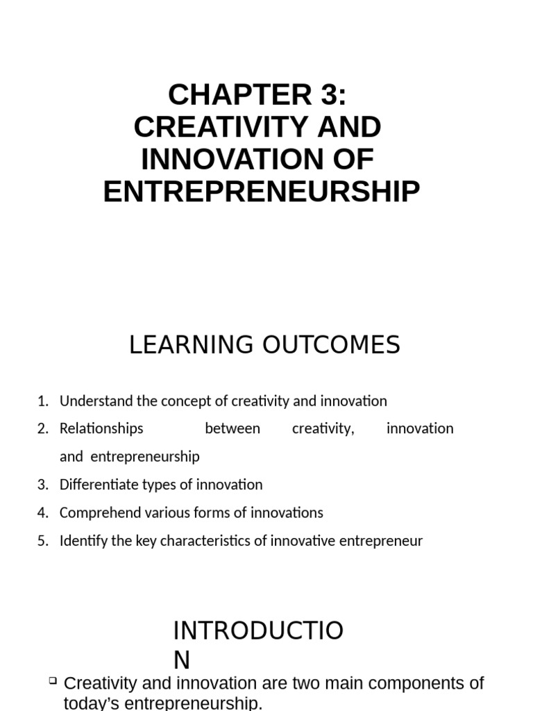 Ent300 - Chapter 3 | PDF | Entrepreneurship | Creativity