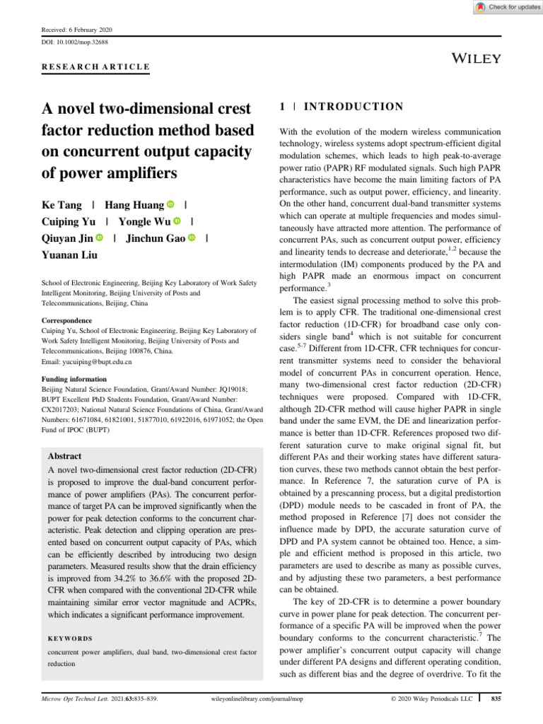 Micro Optical Tech Letters - 2020 - Tang - A Novel Two Dimensional ...