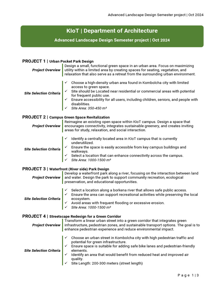 Advanced Landscape Design Project | PDF | Green Infrastructure ...