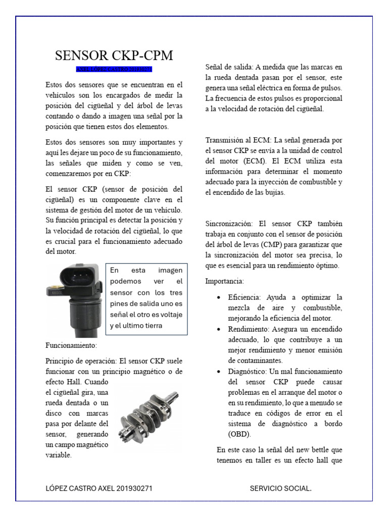 Sensor CKP y CPM Axel LC 201930271 | PDF | Sensor | Frecuencia