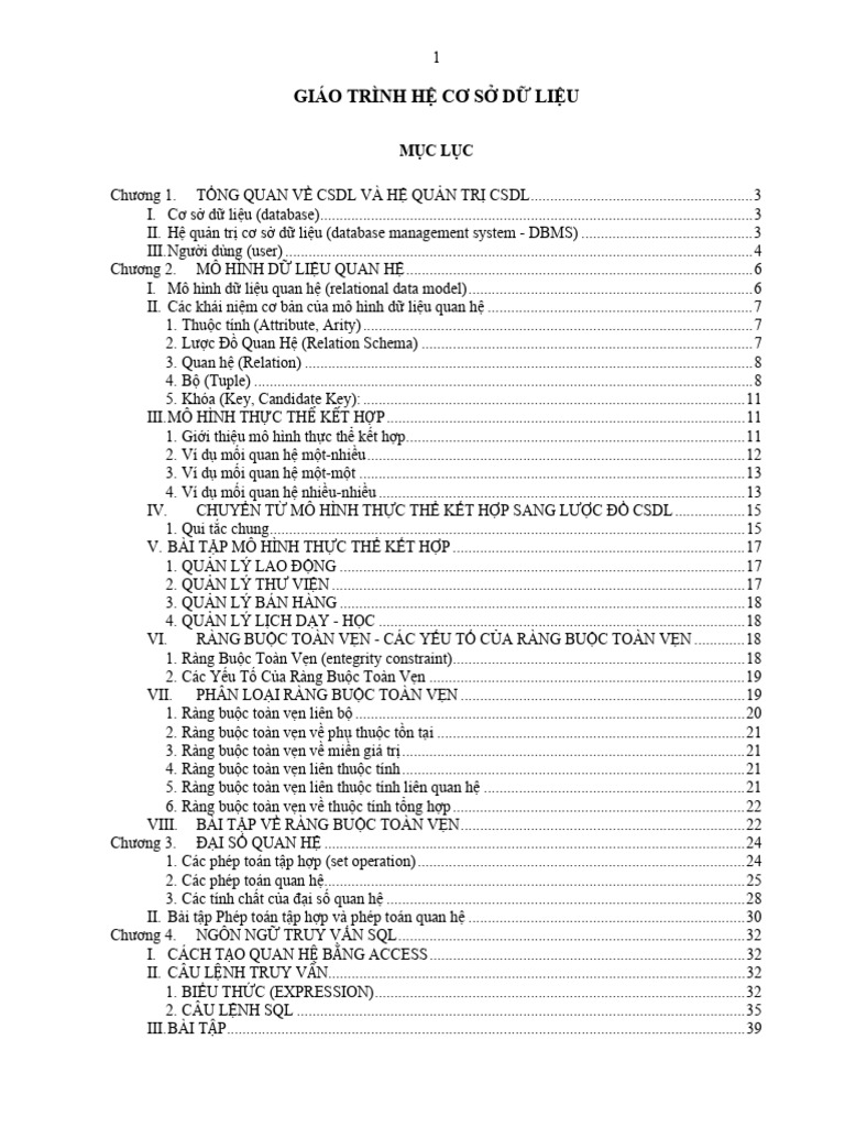 Giáo Trình CSDL - Unicode - New | PDF