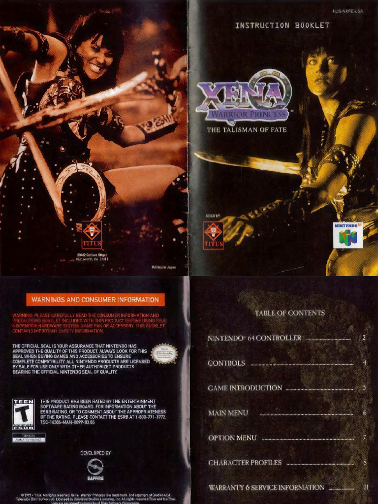 Xena - Warrior Princess - The Talisman of Fate (USA) | PDF