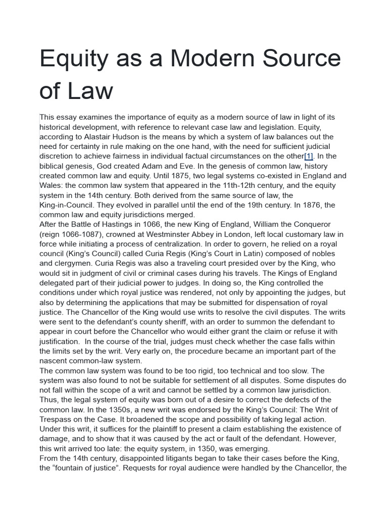 Equity | PDF | Equity (Law) | Common Law