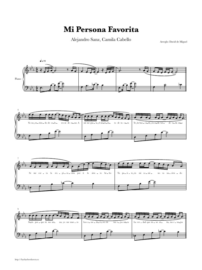 Letra de "Mi Persona Favorita" | PDF