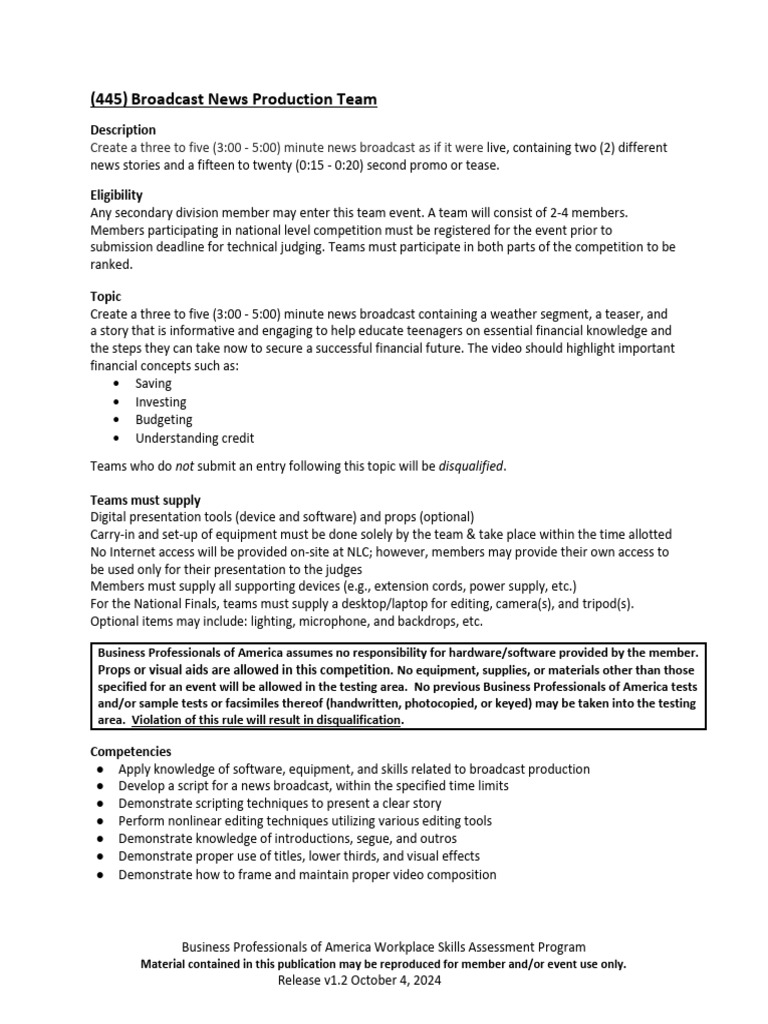 Broadcast News Production Team | PDF | Computing | Human Communication