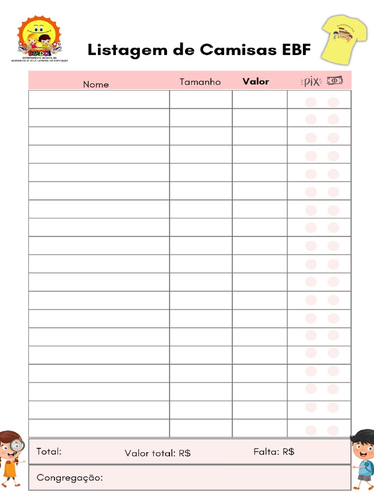 Listagem Camisas EBF | PDF