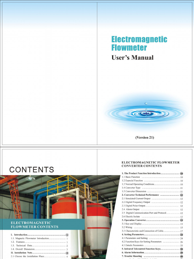 User Manual For Magnetic Flow Meter | PDF