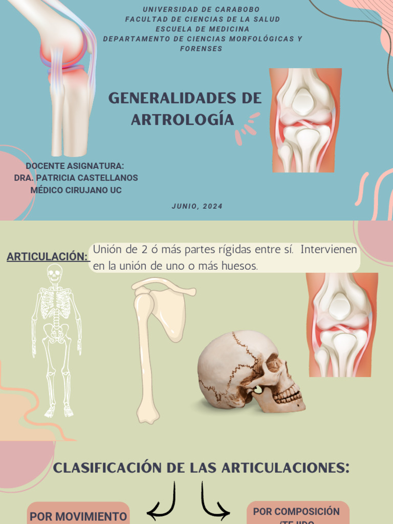 Generalidades Artrología | PDF | Articulación | Sistema esquelético