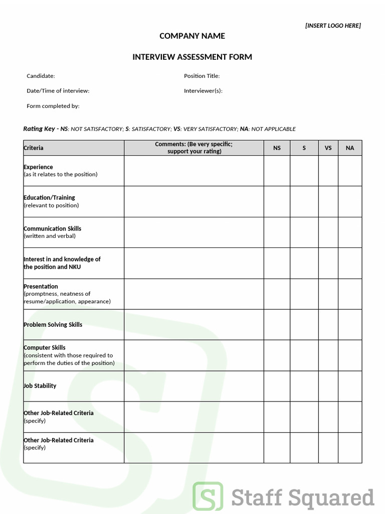Interview Assessment Form | PDF | Cognitive Science | Cognition