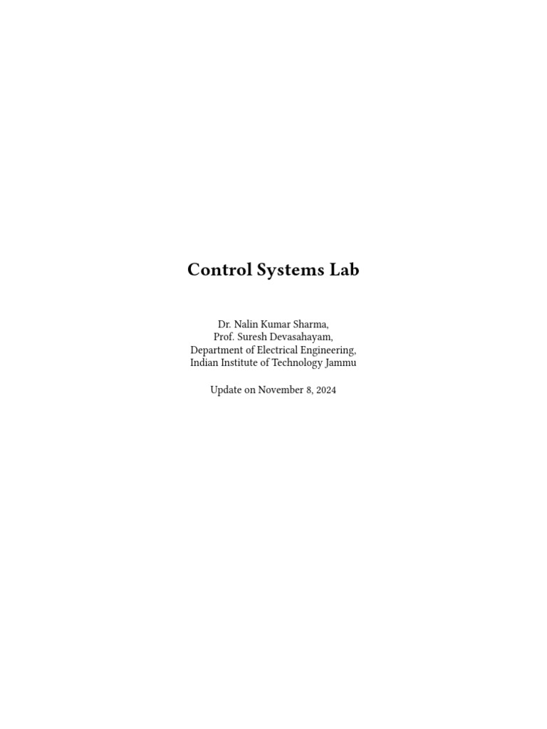 Control Systems Lab 08 11 | PDF | Control Theory | Linearity
