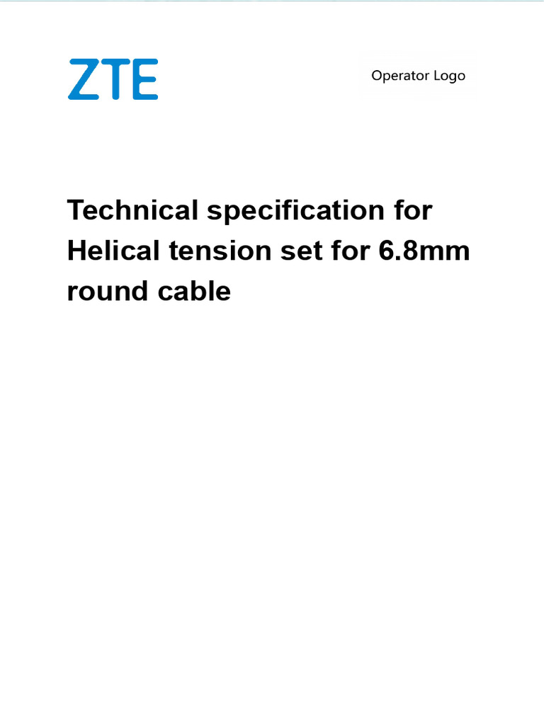 Helical Tension Set For 6.8mm Circle Optical Cable 20220826 | PDF ...
