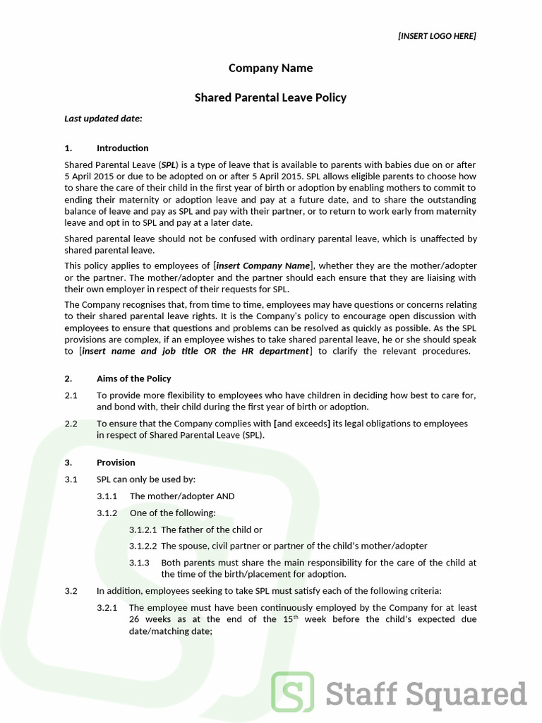 Shared Parental Leave Policy Guide | PDF | Parental Leave | Employment