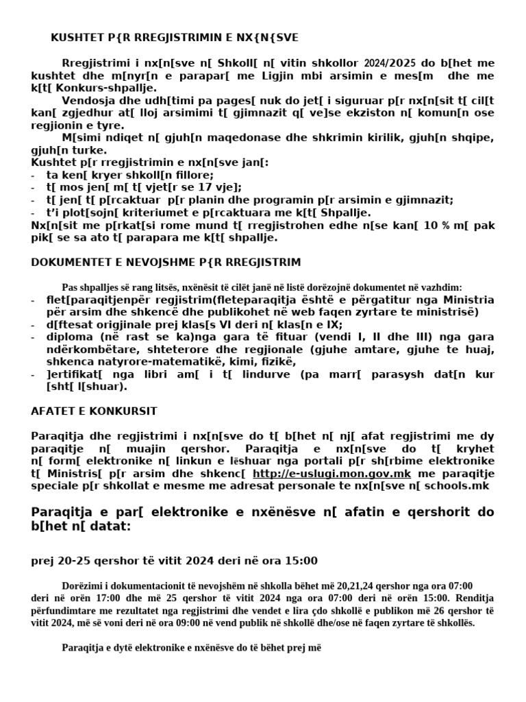 Shpallje Vit I 2024.25 | PDF
