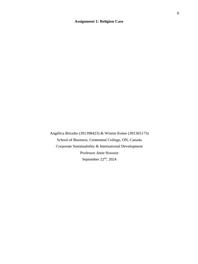 Case Study Assignment - 1 | PDF | Corporate Social Responsibility | Islamic Banking And Finance