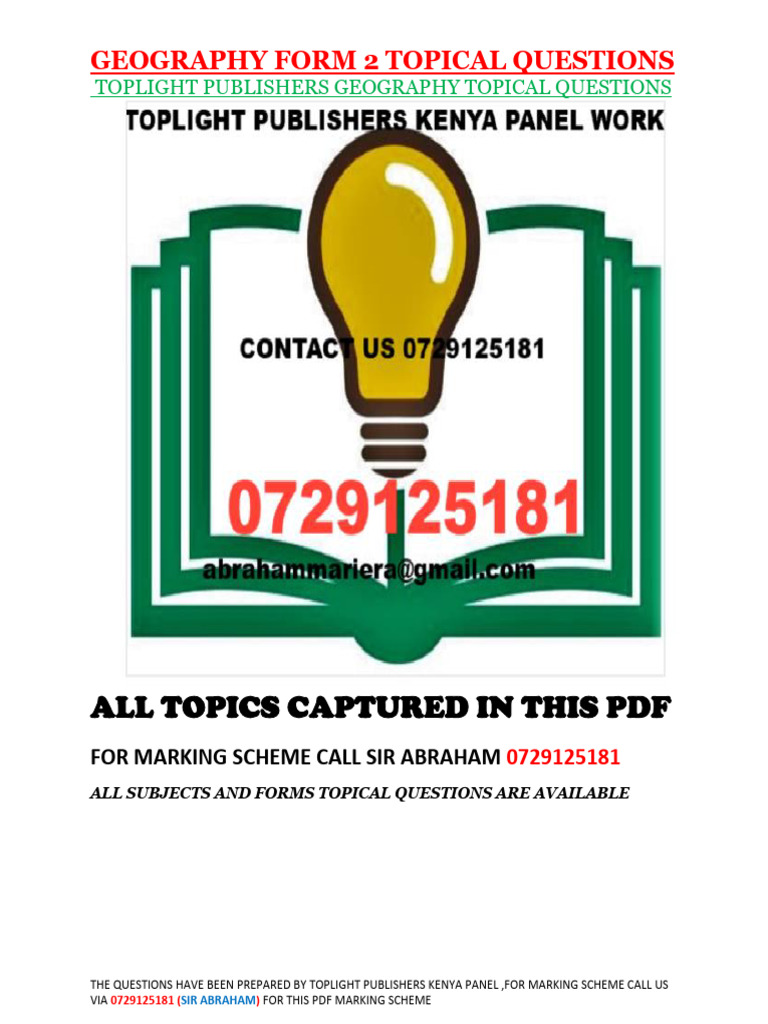 Geography Form 2 Topical Questions | PDF | Forests | Earthquakes