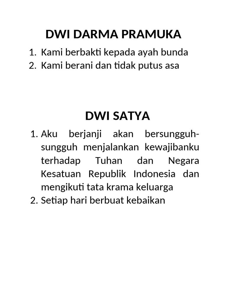 Dwi Darma Pramuka | PDF