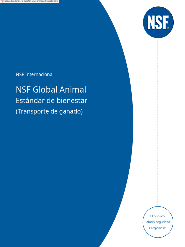 nsf_animal_wellness_program_standard_cattle_transport.en.es | PDF | Calidad (comercial ...