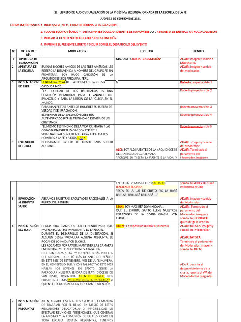 LIBRETO DE AUDIOVISUALIZACIÓN DE LA VIGÉSIMA SEGUNDA JORNADA DE LA ...