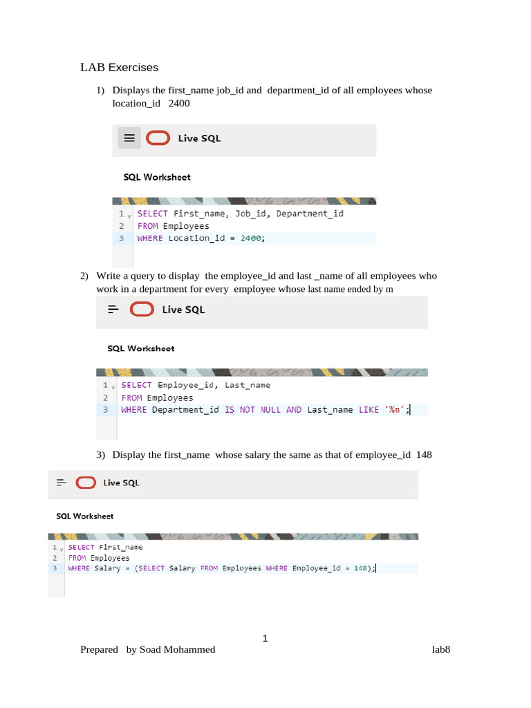 LAb8 SQL | PDF