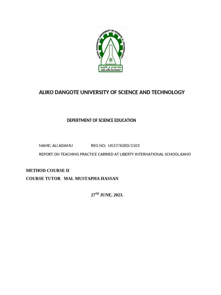 Aliyu TP | PDF | Geography | Curriculum