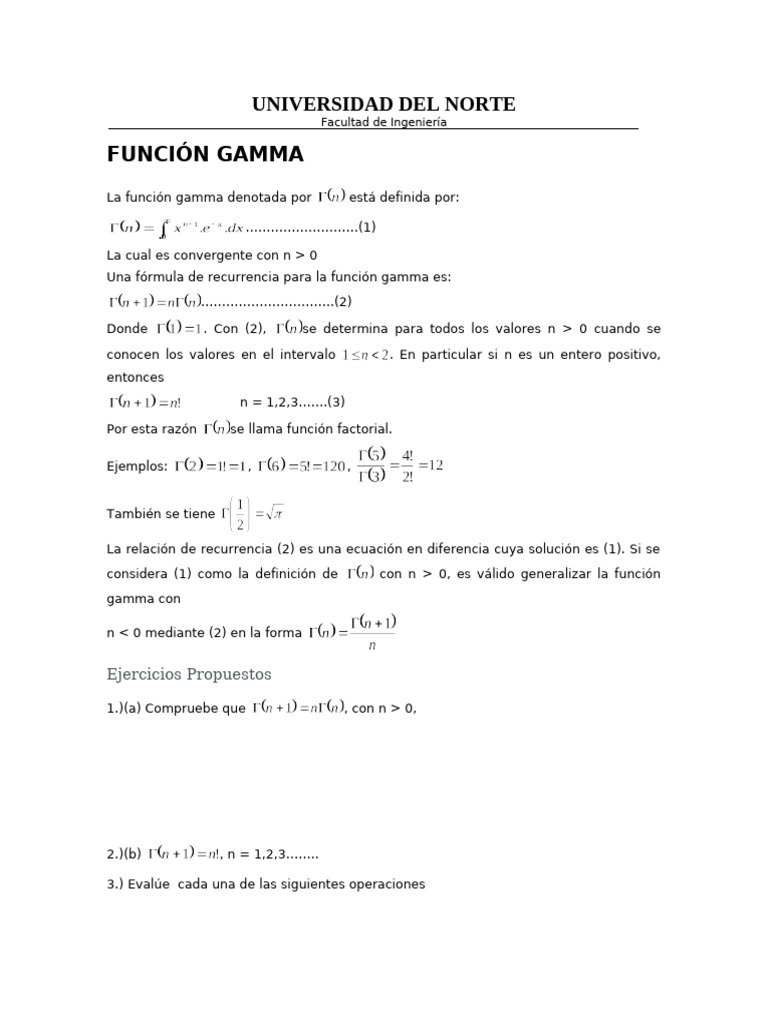 Funcion Gamma | PDF