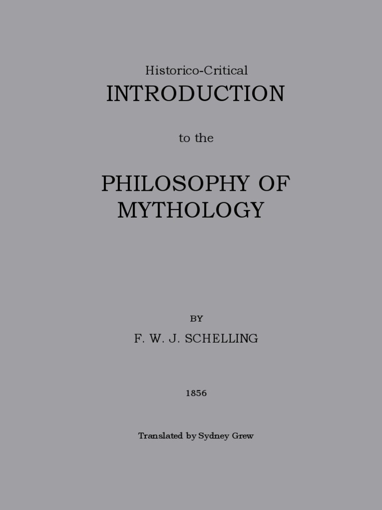 Schelling - Introduction To The Philosophy of Mythology | PDF