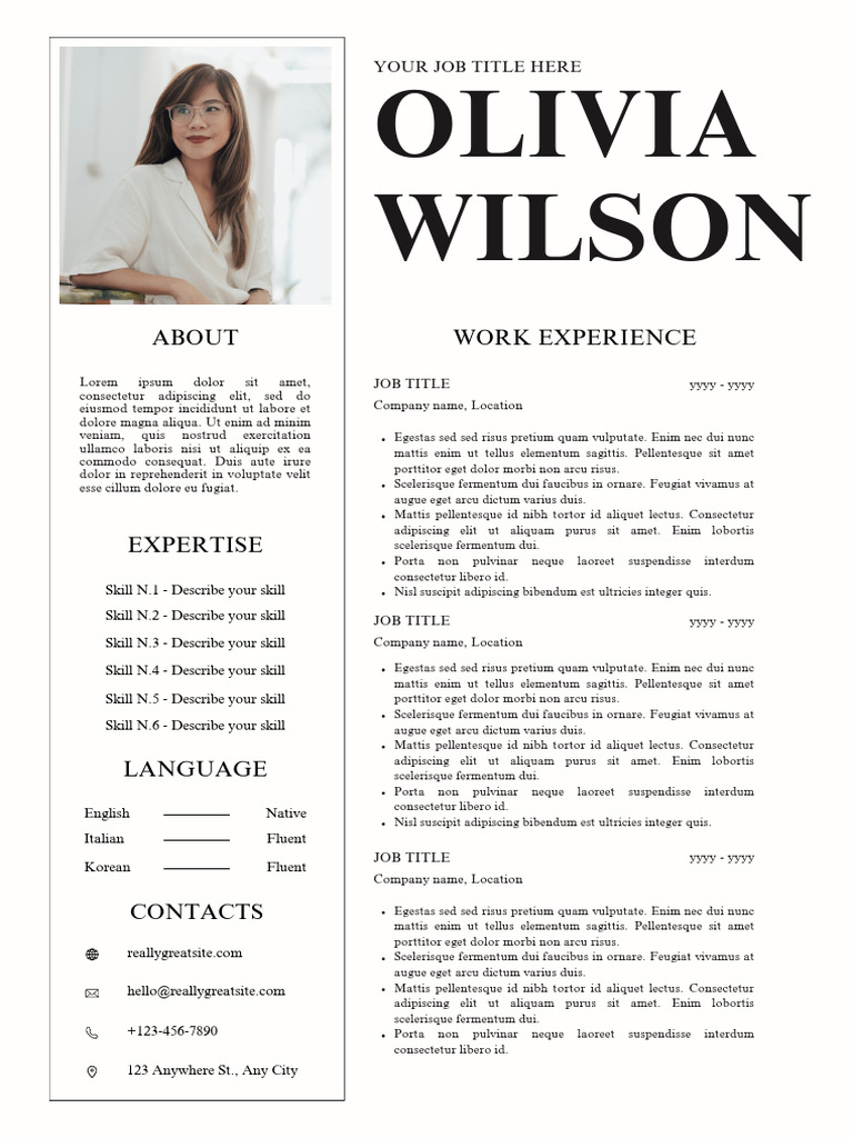 Minimal Elegant Professional Two Page Resume | PDF