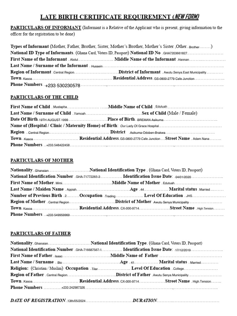 Late Birth Certificate Application Guide | PDF | Identity Document ...