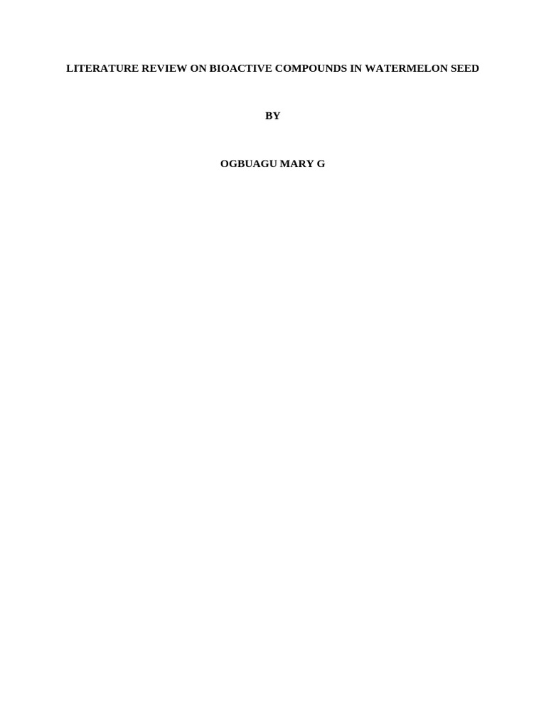 Bioactive Compounds in Watermelon Seeds | PDF | Antioxidant | Cholesterol