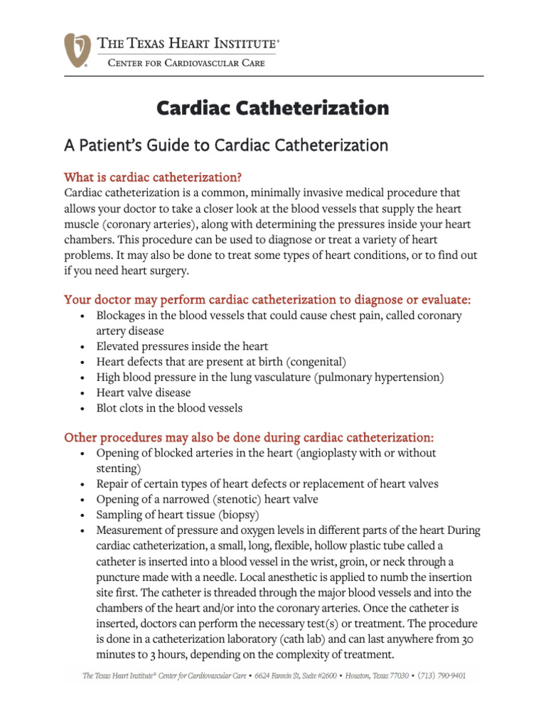 Cardiac Catheterization | PDF | Heart | Catheter