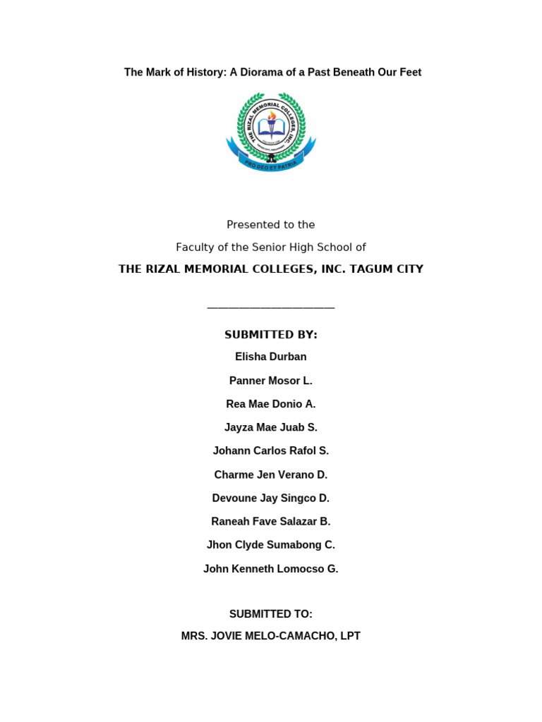 Narrative Report About Diorama Science | PDF | Adhesive | Geology